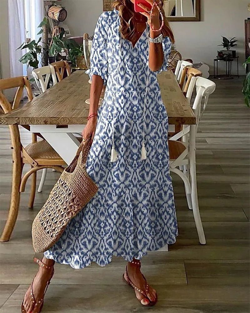 Laira | Relaxed V-Neck Tunic Dress – Brooke Toronto